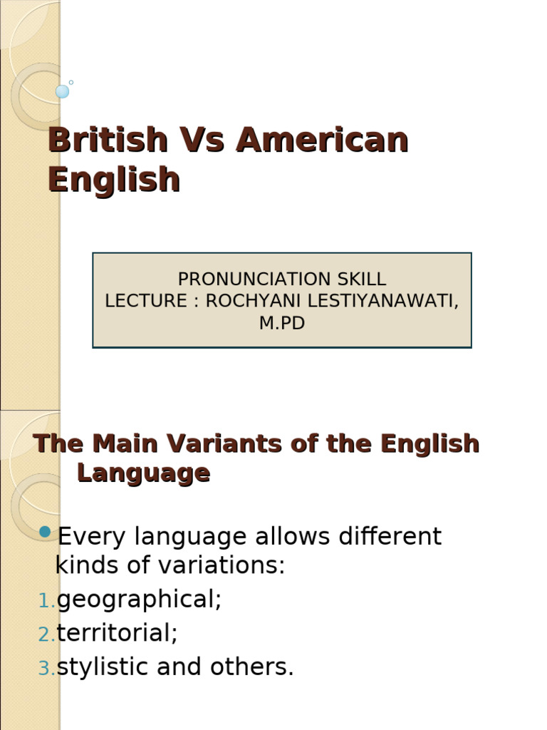 British Vs American English | PDF | English Language | Spanish Language