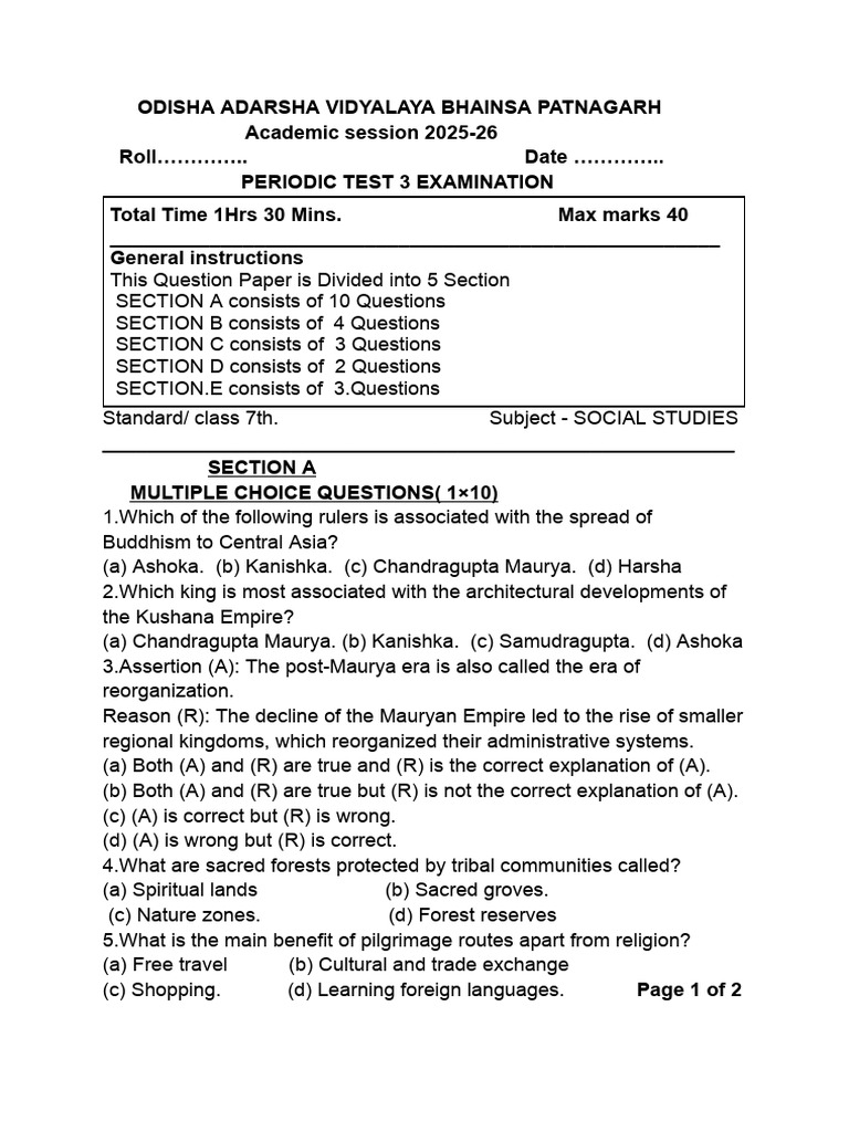 Pt3 SST Most Important Questions PDF | PDF | South Asia