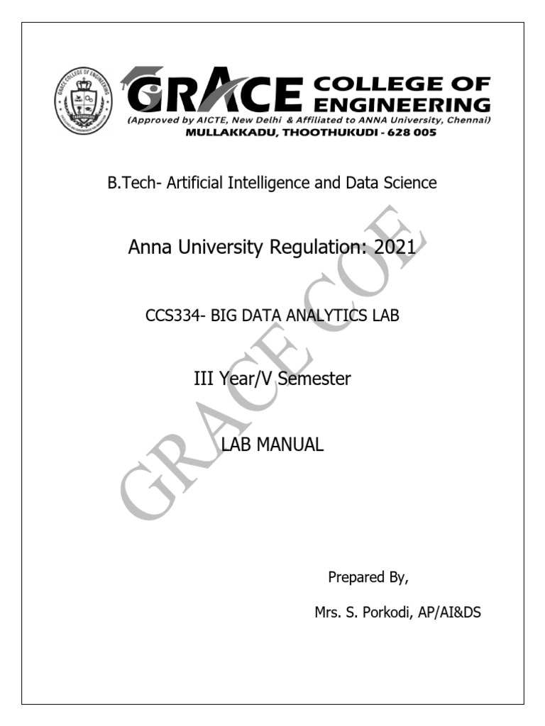 V AI-DS CCS334 BDA LabManual | PDF | Apache Hadoop | Computer File