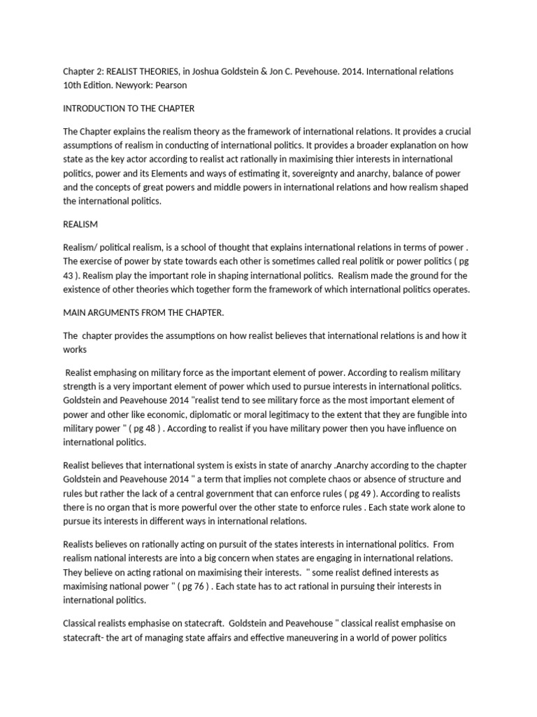 Understanding Realism in International Relations | PDF | Political ...