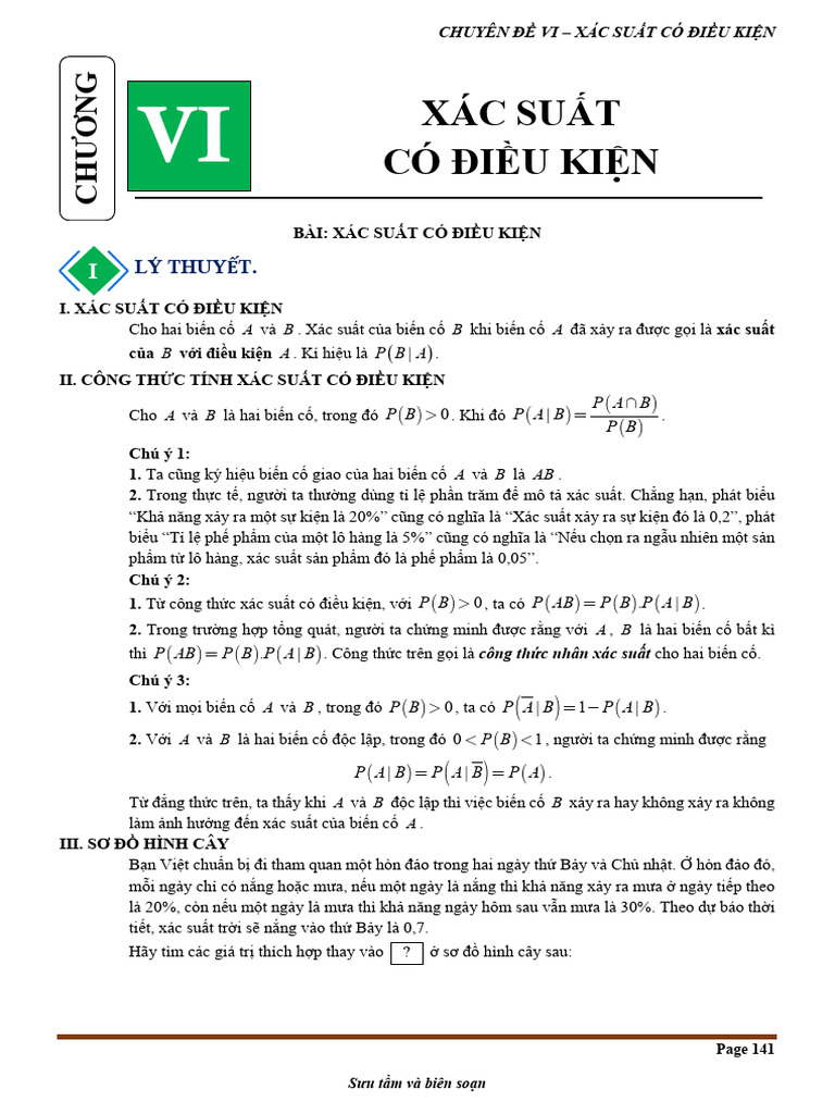 Toan Thuc Te Xac Suat Co Dieu Kien Toan 12 | PDF
