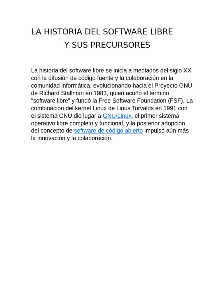 La Historia Del Software Libre | PDF