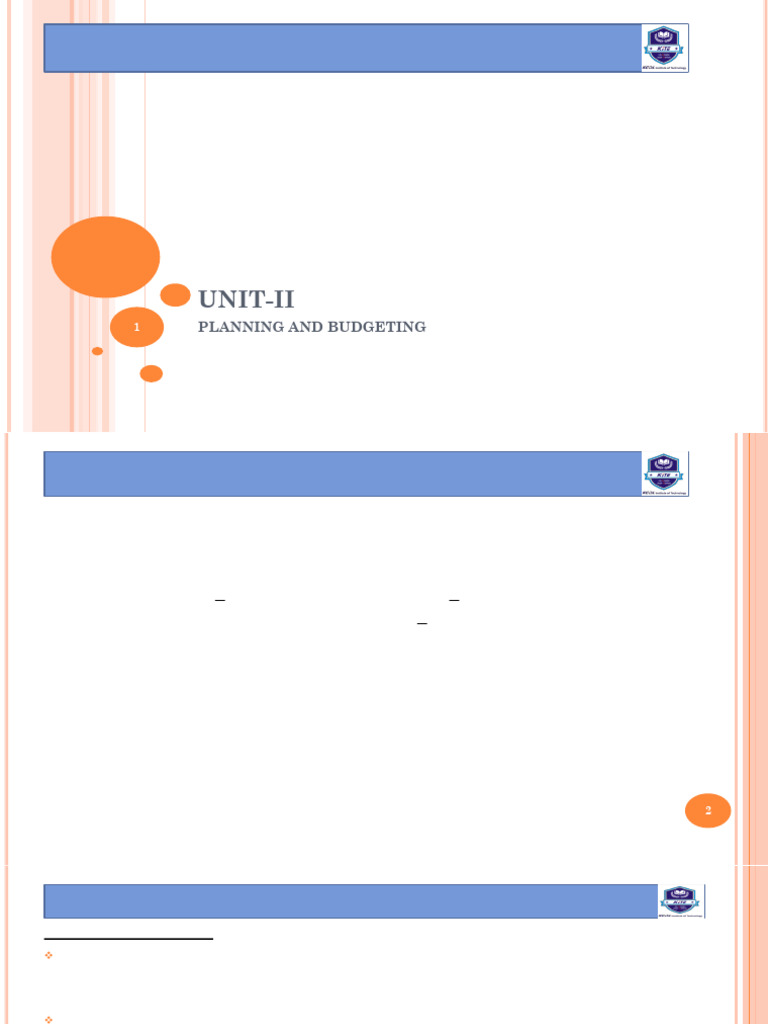 Unit 2 Planning and Budgeting | PDF | Project Management | Computing