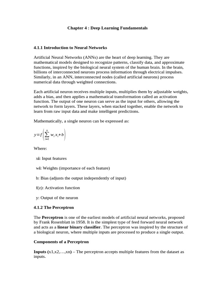 Chapter 4 AIML | PDF | Deep Learning | Applied Mathematics