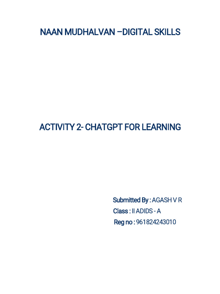 Activity 2 Chatgpt For Learning 10 | PDF