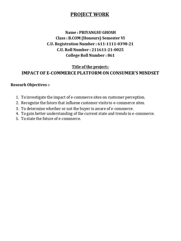 E-Commerce Impact on Consumer Mindset | PDF