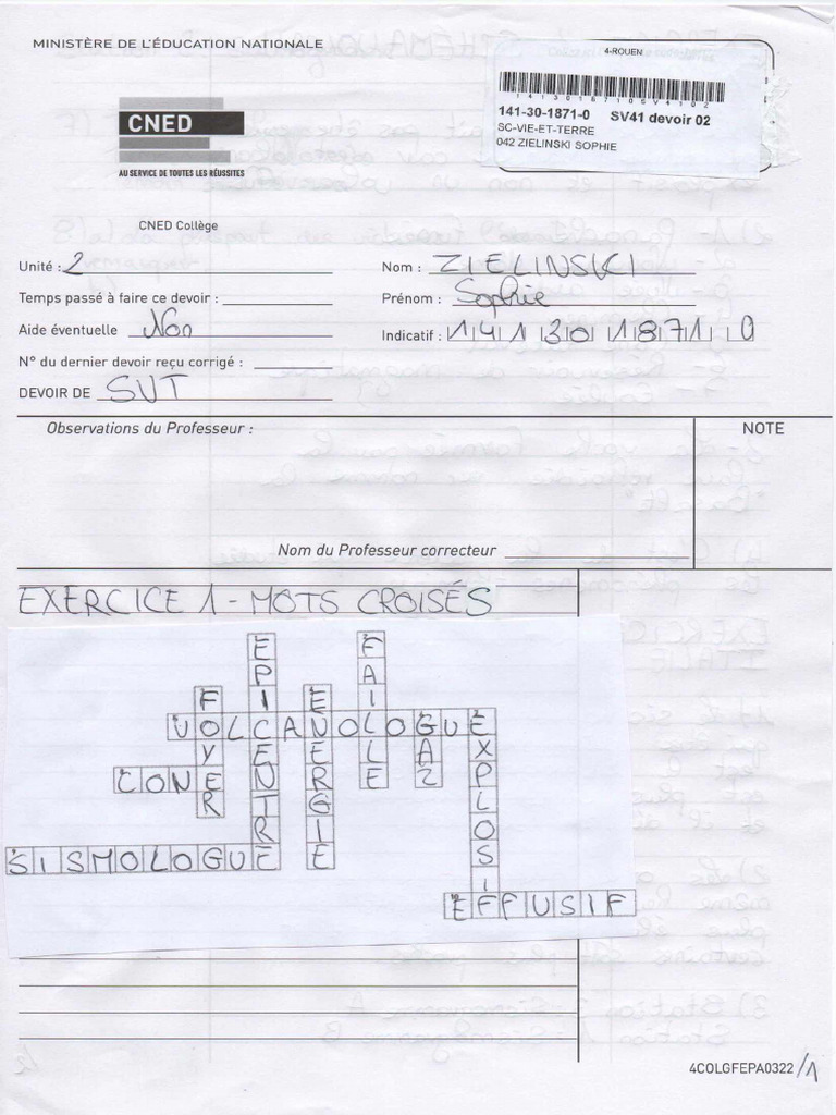 Controle SVT Uniter 1 | PDF