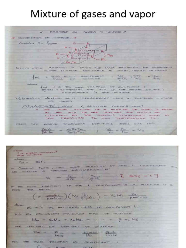 1 Mixture of Gases and Vapor | PDF