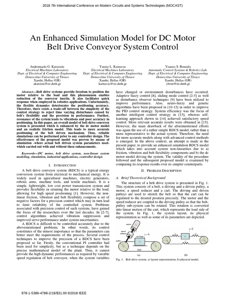 Enhanced DC Motor Conveyor System Model | PDF | Electric Motor | Belt ...