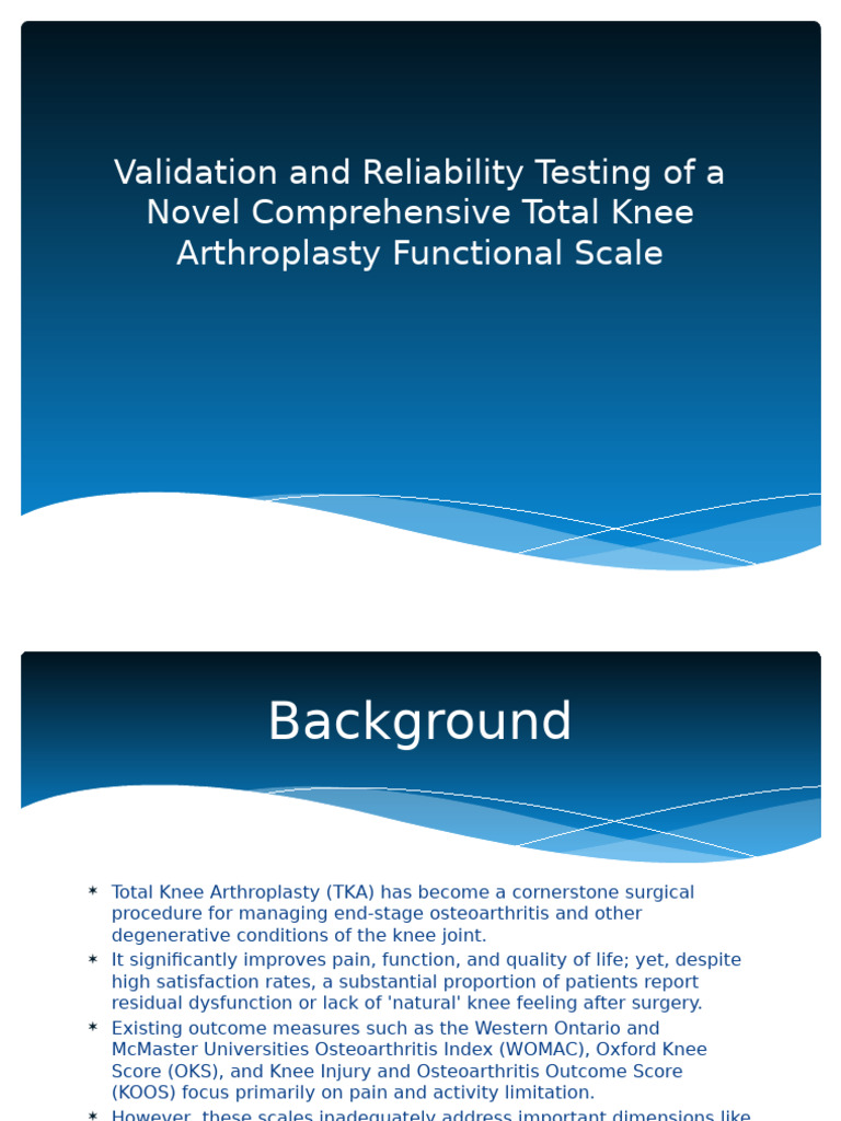Comprehensive TKA Functional Scale Validation | PDF | Validity ...