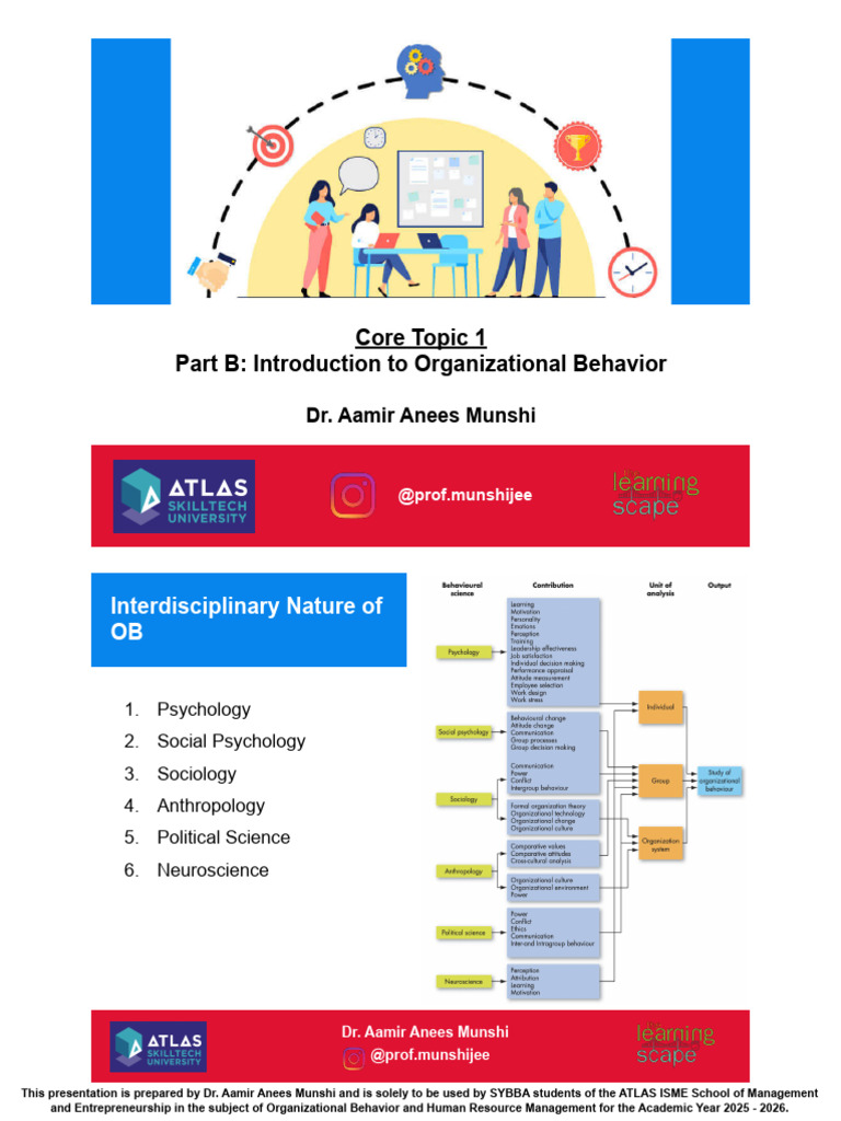 Core Topic 1 Part B - Introduction To Organizational Behavior - Dr ...