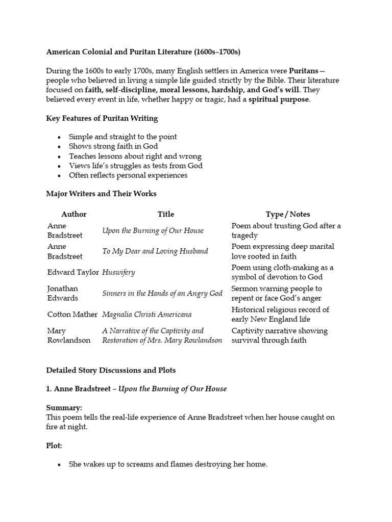 Eng Lit 215 Puritan Period | PDF | Sin | Puritans