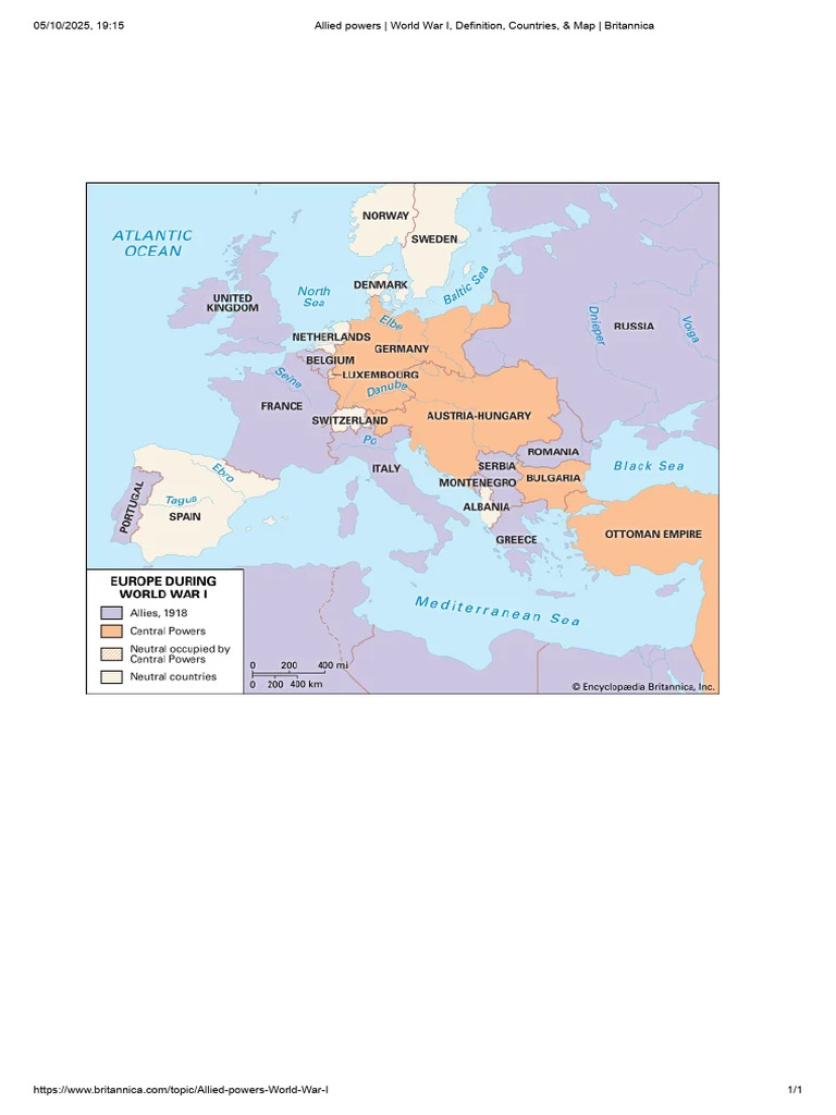 Allied Powers - World War I, Definition, Countries, & Map - Britannica ...