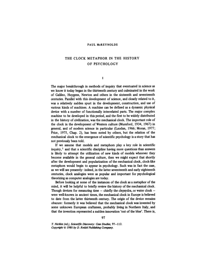 Clock Metaphors in Psychology History | PDF | Motivation | Motivational