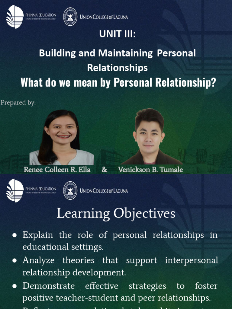 Personal Relationships Presentation.pptx | PDF | Intimate Relationships ...