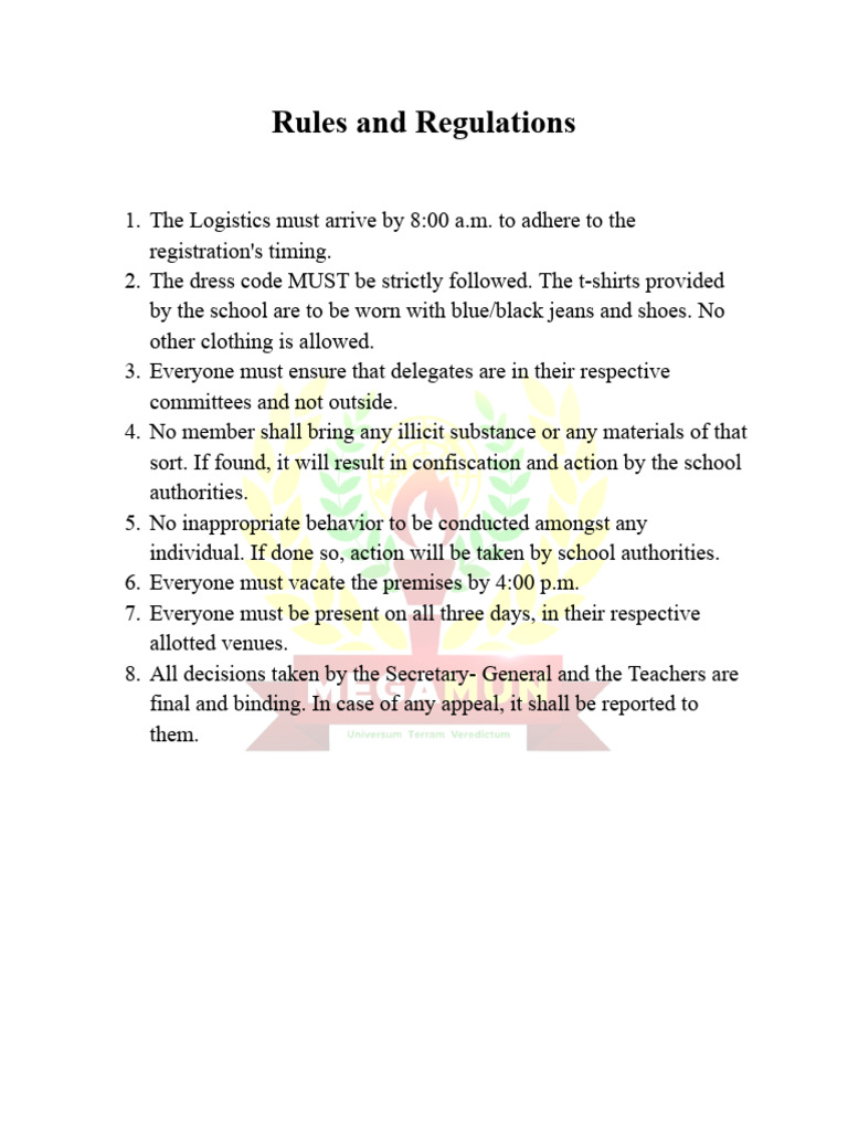 Rules and Regulations - Logistics | PDF