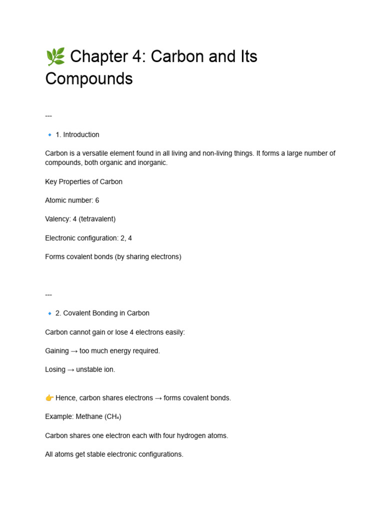 Carbon Compounds and Their Properties | PDF | Functional Group | Carbon