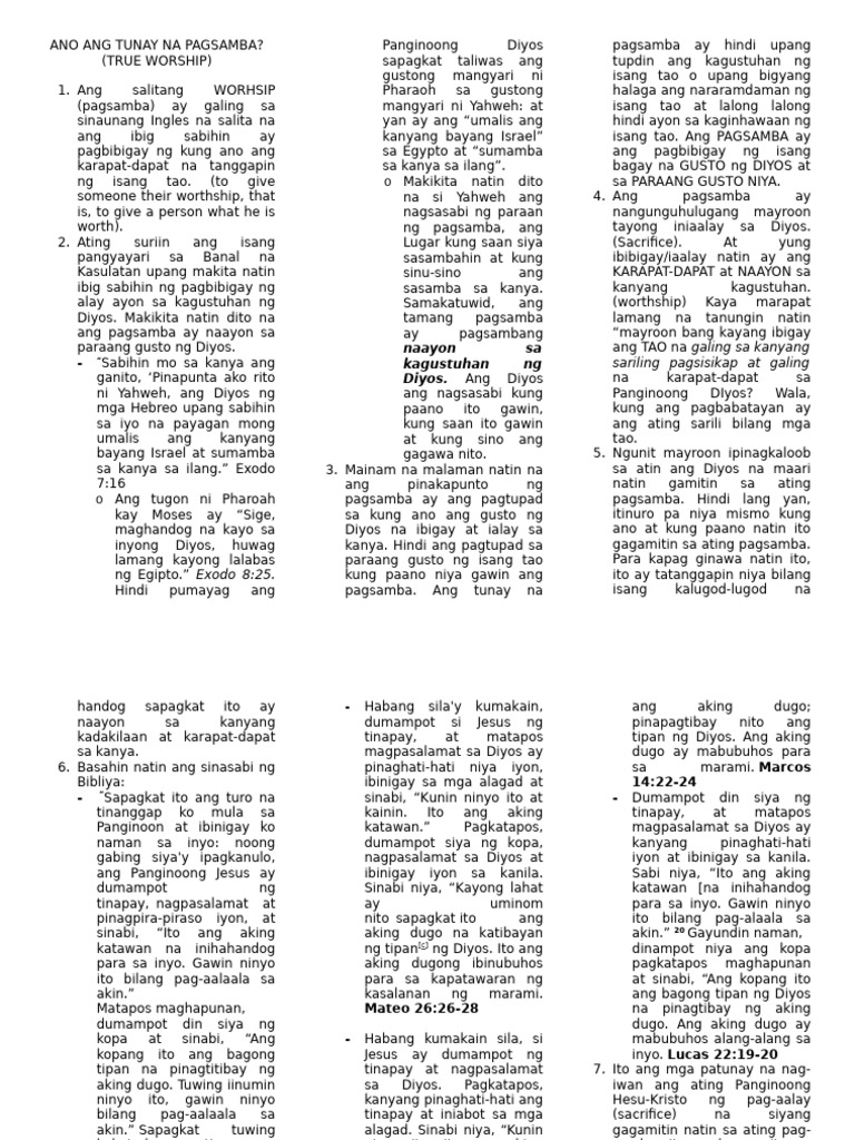 Ano Ang Tunay Na Pagsamba | PDF