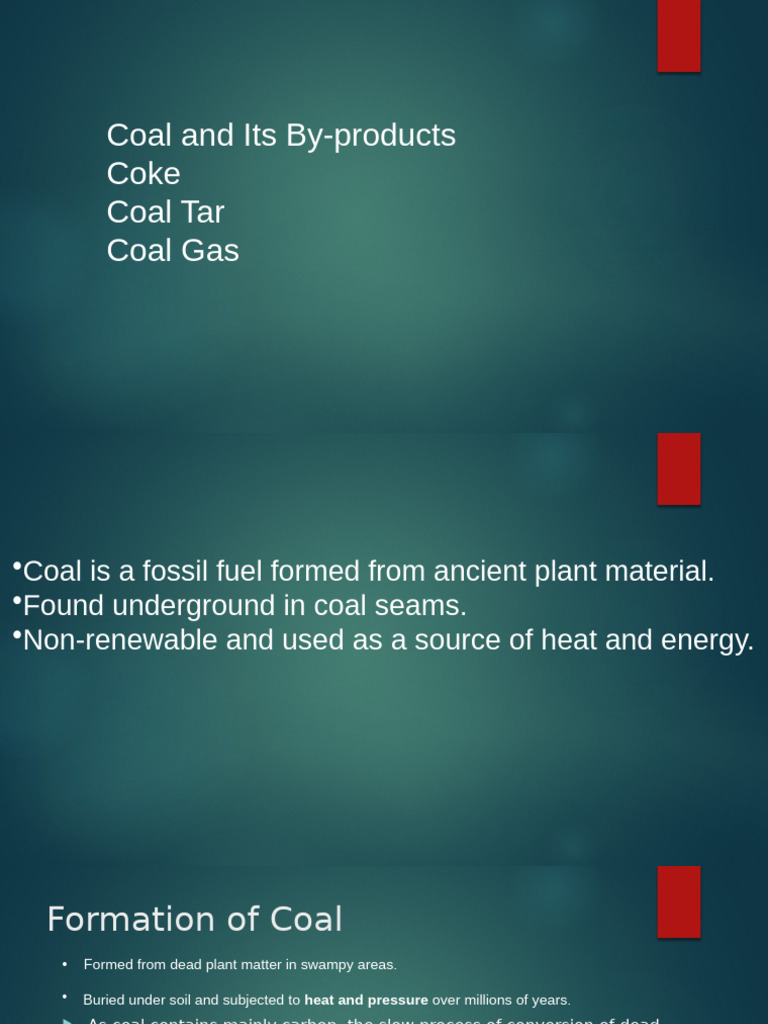 Coal and Its By-Products Coke Coal Tar Coal Gas | PDF