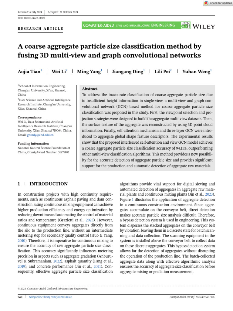 Computer Aided Civil Eng - 2024 - Tian - A Coarse Aggregate Particle ...