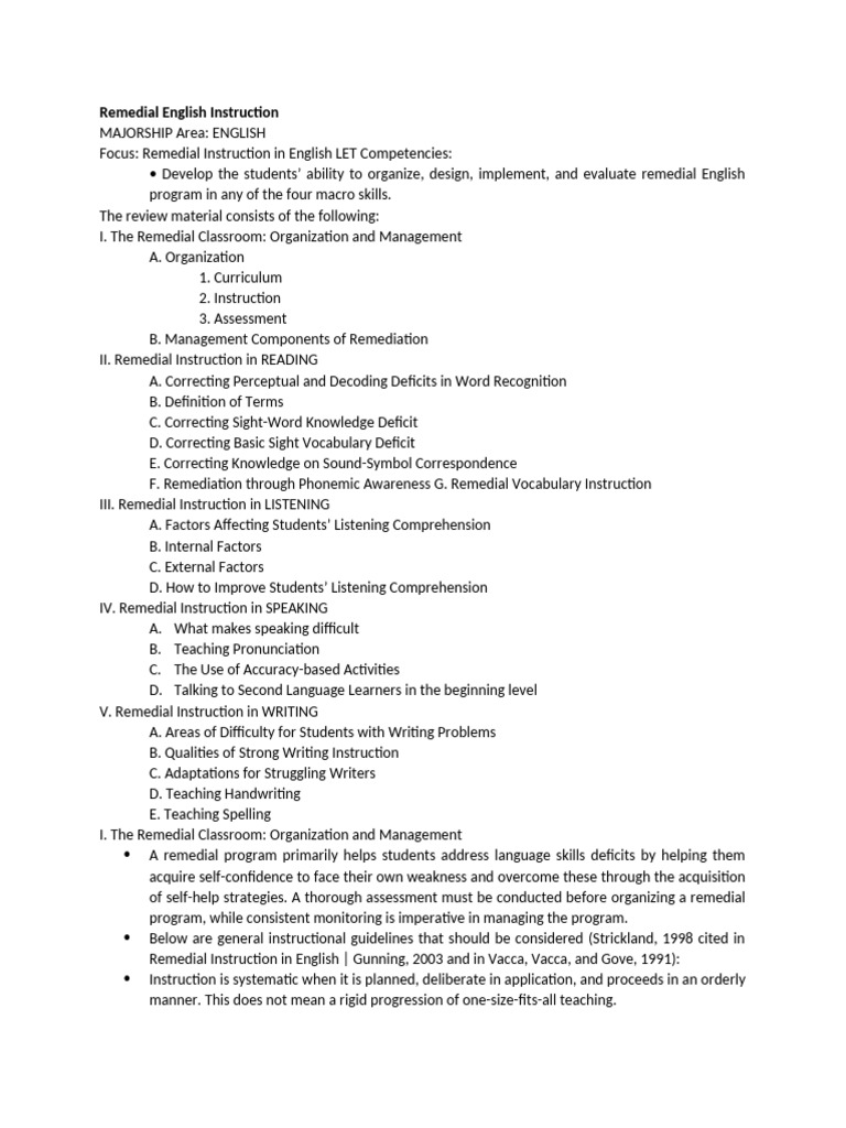 Effective Remedial English Strategies | PDF | Syllable | Phonics