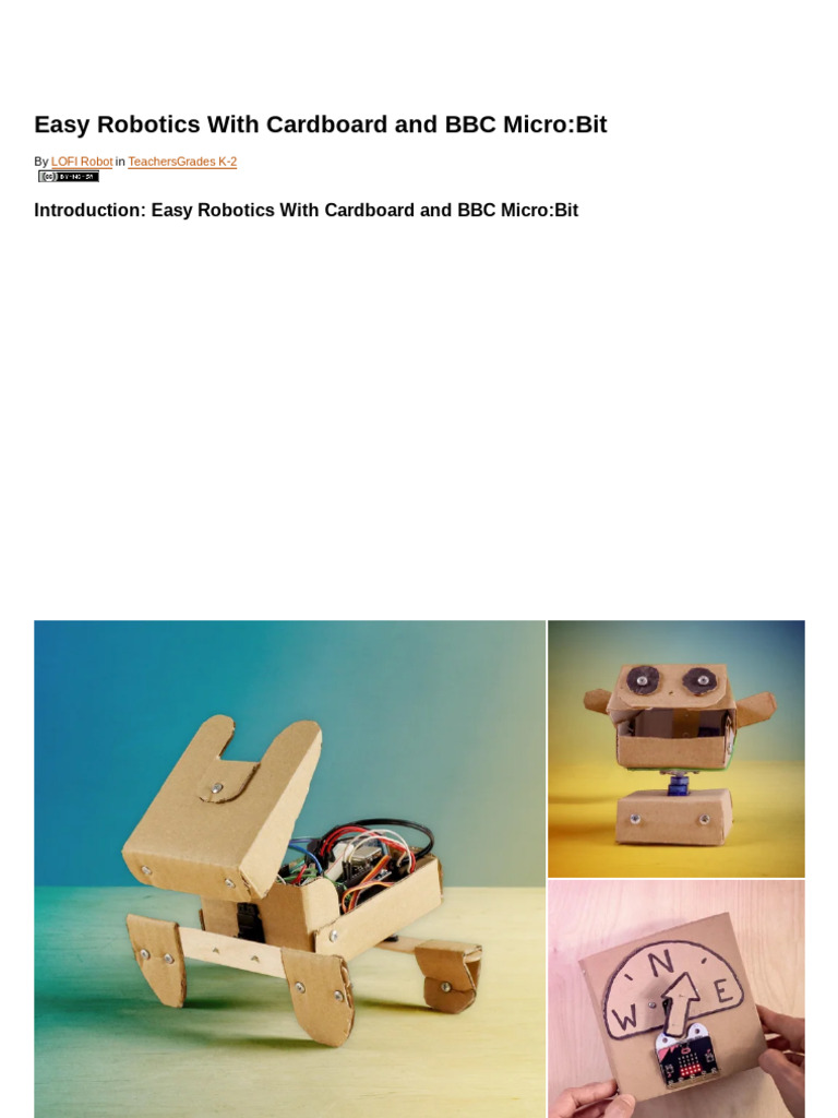 Easy Robotics With Cardboard and BBC Micro_Bit _ 5 Steps - Instructables | PDF | Electrical ...
