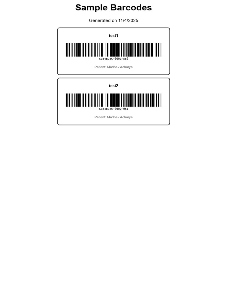 Sample Barcodes | PDF