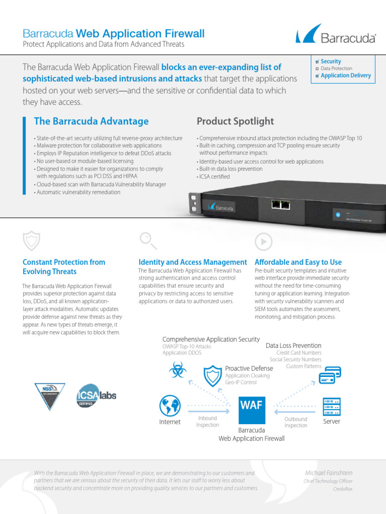 Barracuda Web Application Firewall Overview | PDF | Security | Computer ...
