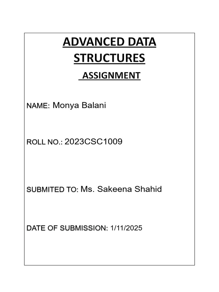 ADA ASIGNMENT | PDF | Computer Data | Software Engineering