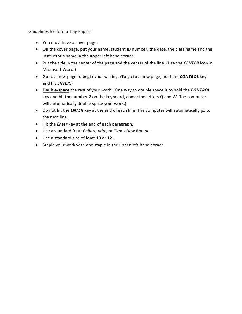 Guidelines For Formatting Papers | PDF