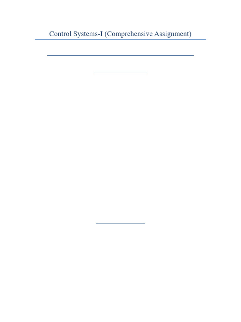 Assignment (Control System) | PDF | Control Theory | Applied Mathematics