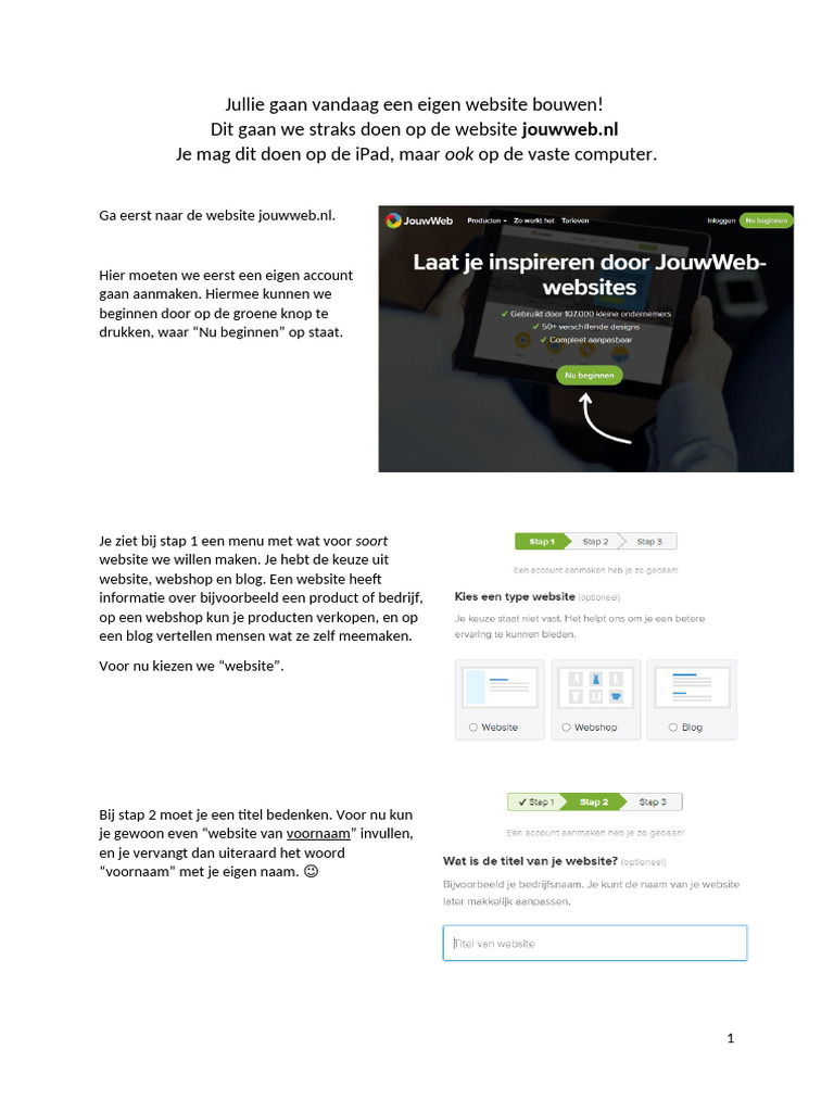 Instructie Jouwweb | PDF