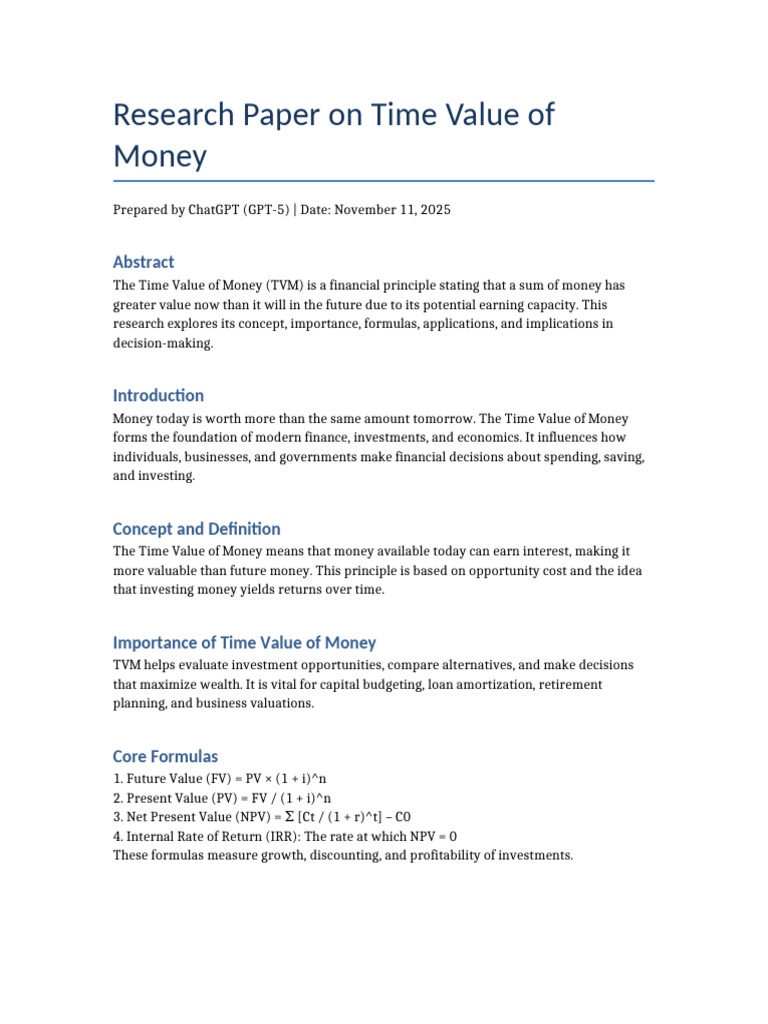 Understanding Time Value of Money | PDF | Time Value Of Money | Net ...