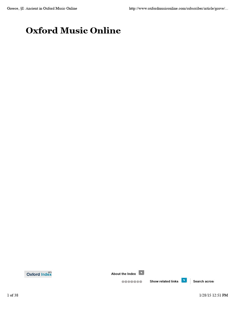 Ancient Greece in Oxford Music Online | PDF