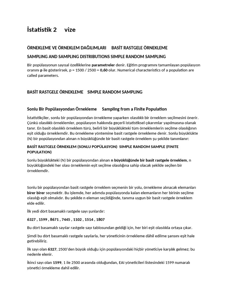 2 İstatistik 2 Vize | PDF