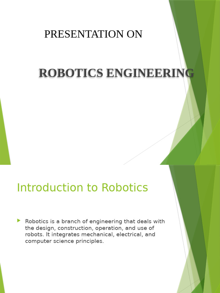 Overview of Robotics Engineering | PDF