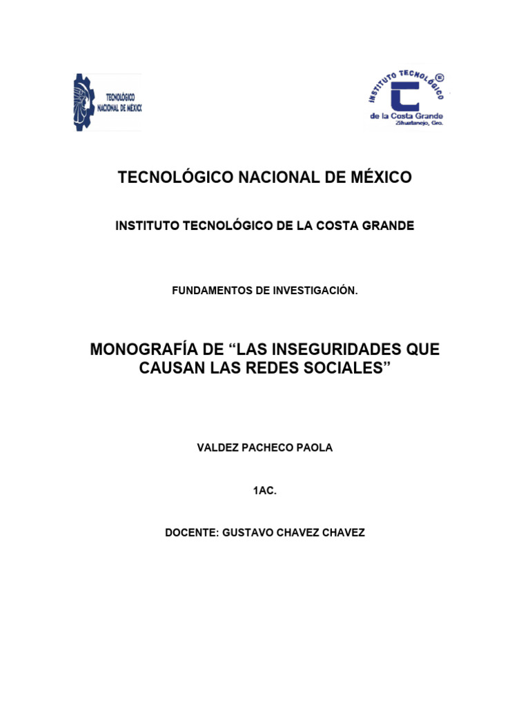 Monografía de las inseguridades. | PDF | Autoestima | Las emociones