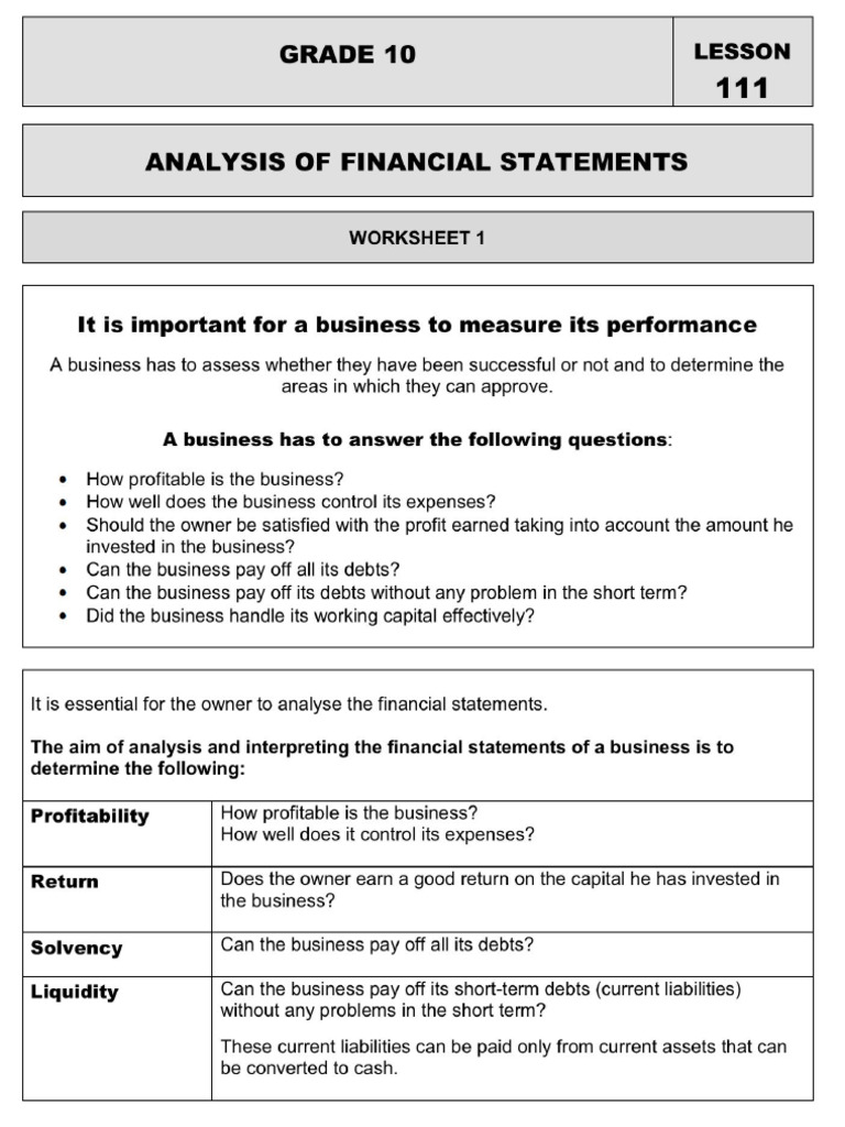 GRADE 10 Analysis and Ratios MR Subban | PDF