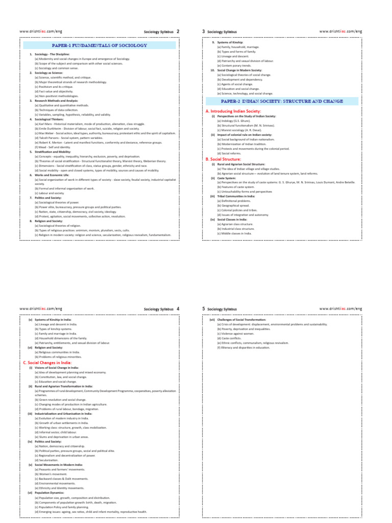 Comprehensive Sociology Syllabus Overview | PDF | Sociology | Social ...