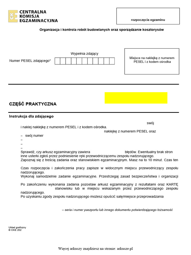 Bud14 2025 Styczen Egzamin Zawodowy Praktyczny | PDF