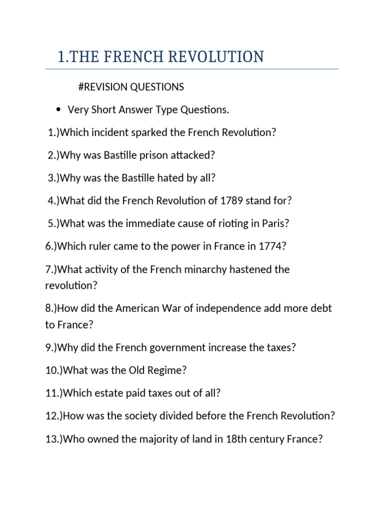 Chapter1 (History) The French Revolution | PDF | French Revolution | France