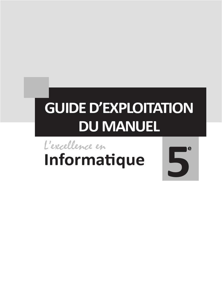 Guide d'Exploitation du Manuel Informatique | PDF | USB | Microsoft Word