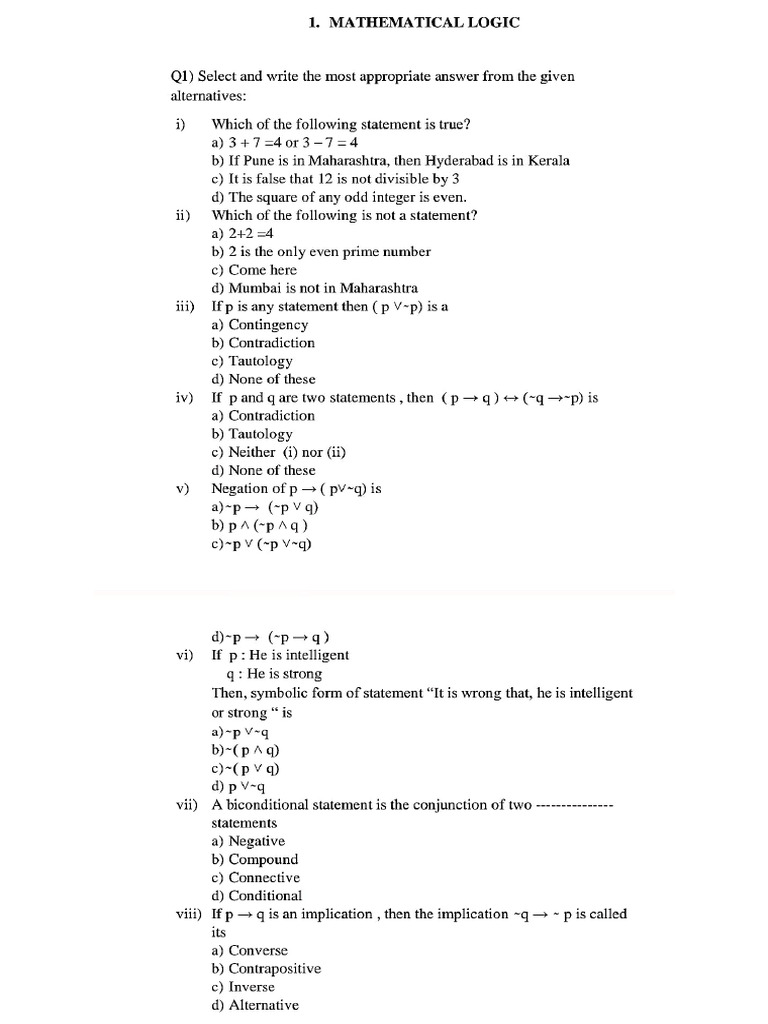 Mathematical Logic S | PDF