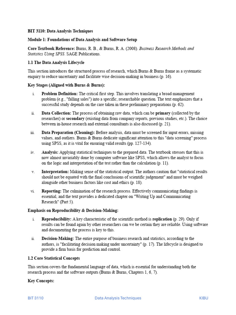Module 1 Notes - Foundations of Data Analysis and Software Setup | PDF ...
