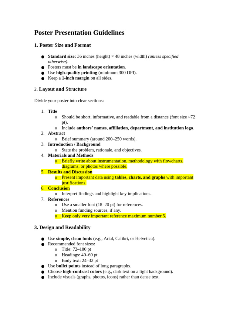 Poster Presentation Guidelines Revised | PDF