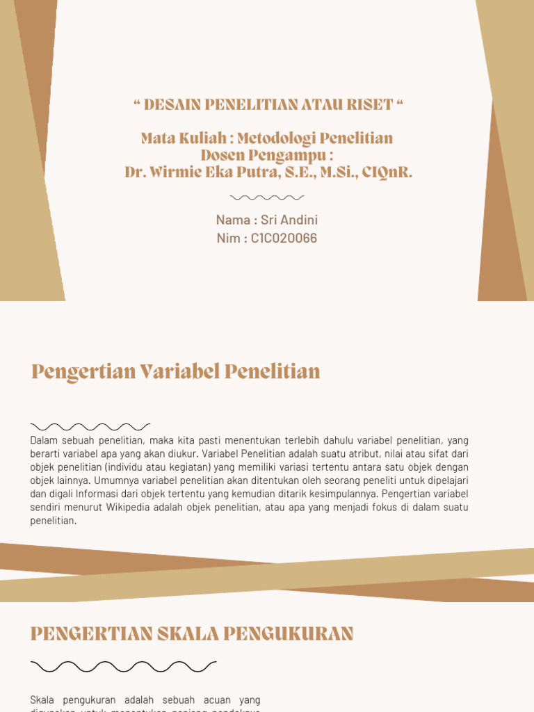 Variabel dan Skala Pengukuran Penelitian | PDF