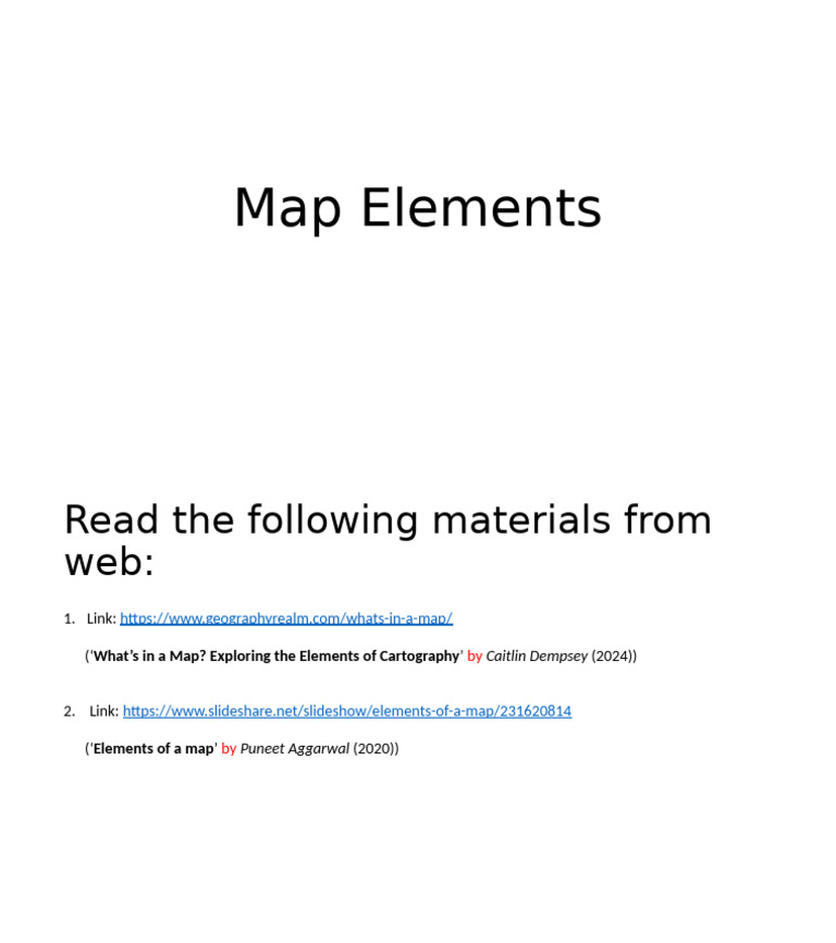 Map Elements | PDF