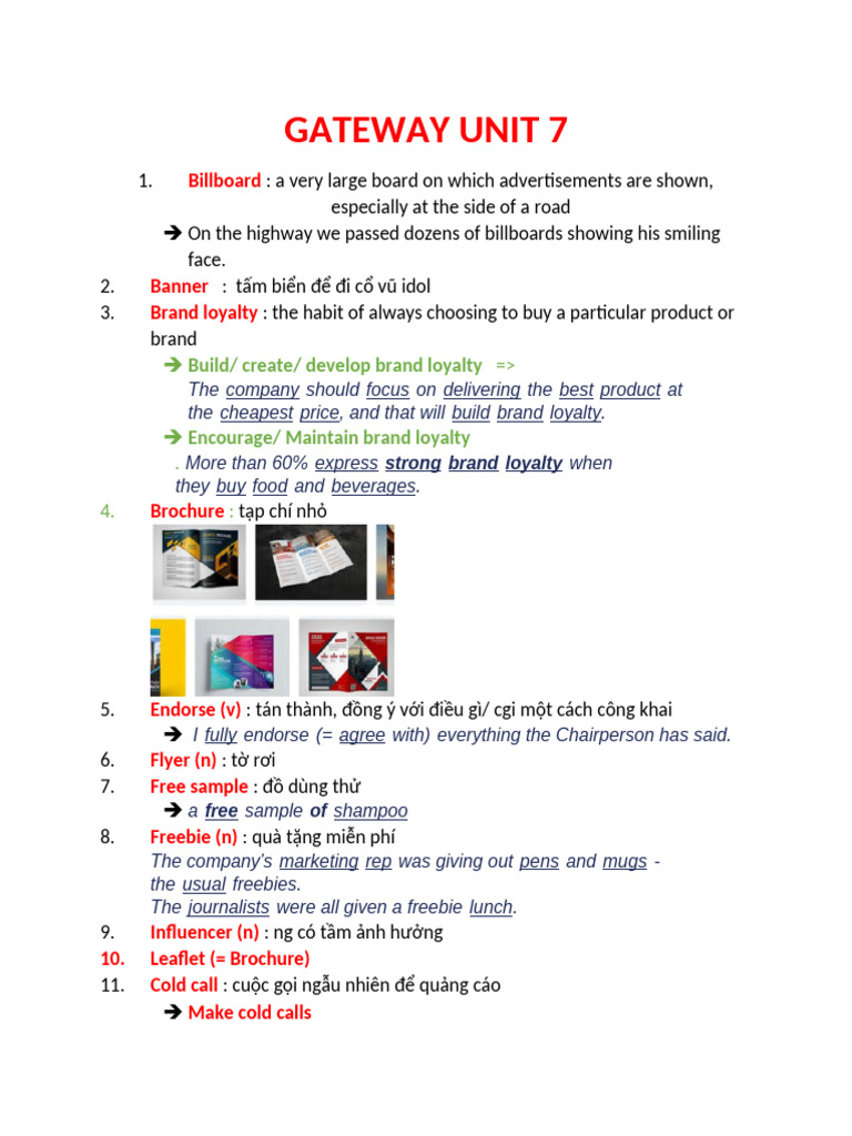 Gateway Unit 7 | PDF | Promotion And Marketing Communications | Marketing