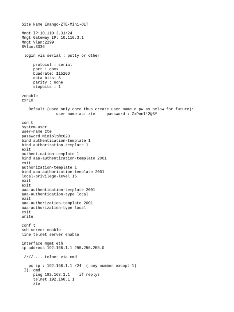 TTC Olt Script | PDF | Network Architecture | Computer Architecture