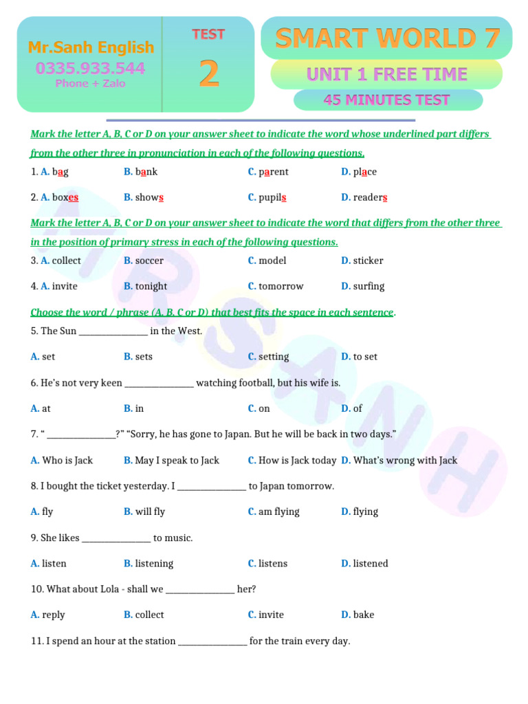 2 (SW7) U1 Test | PDF